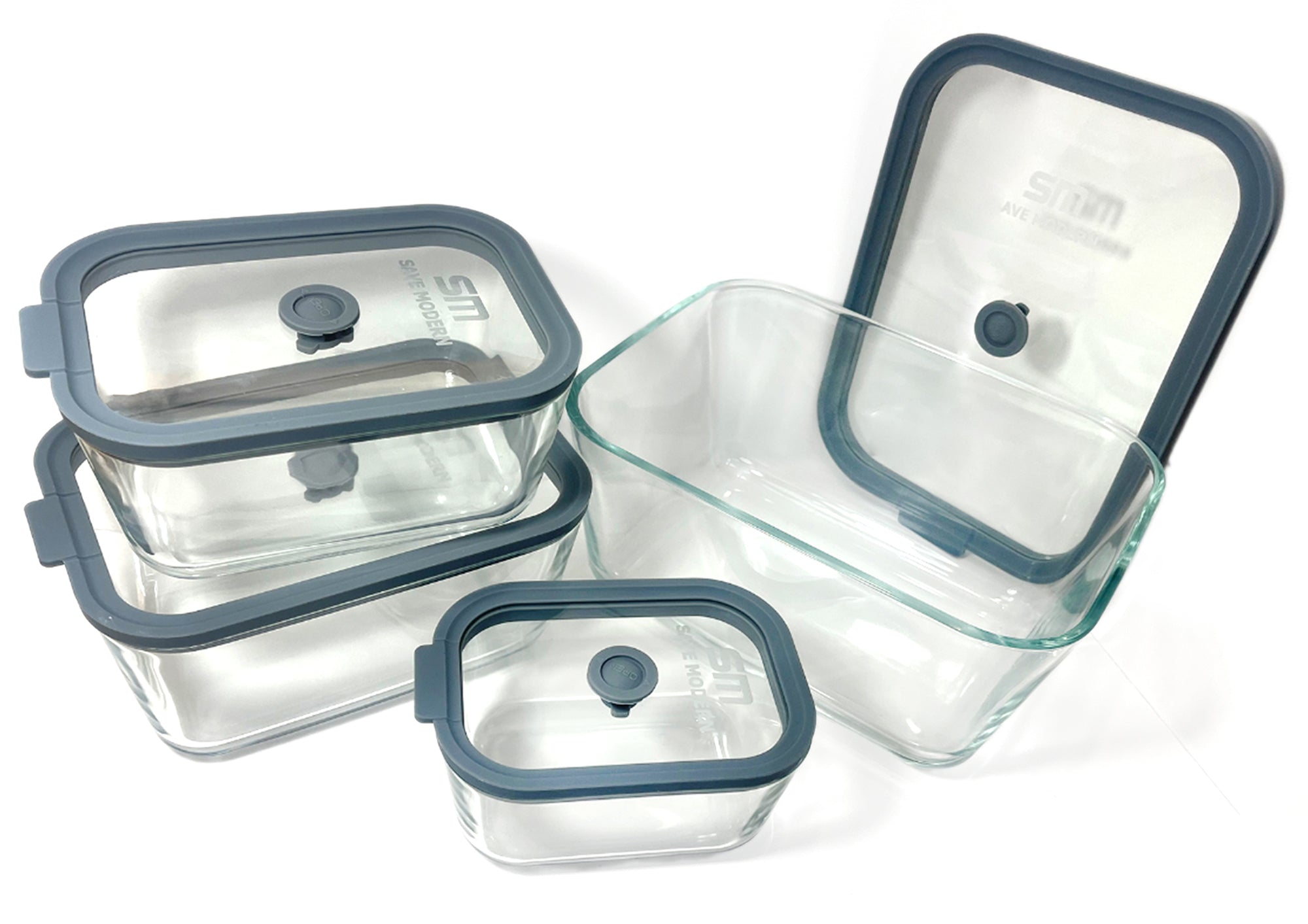 SAVE MODERN Glass Food Storage Containers with Lids – 4-Pcs Set Glass ...